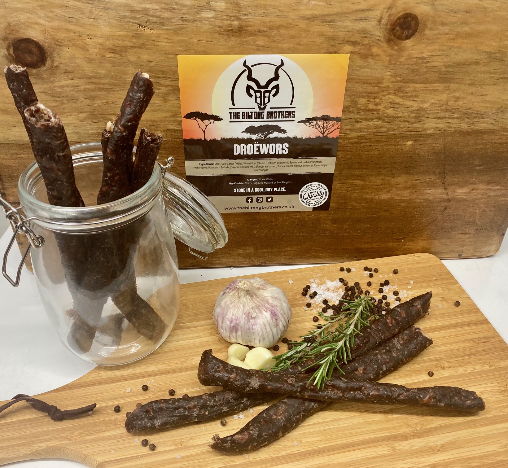 Beef Droëwors - Garlic - The Biltong Brothers